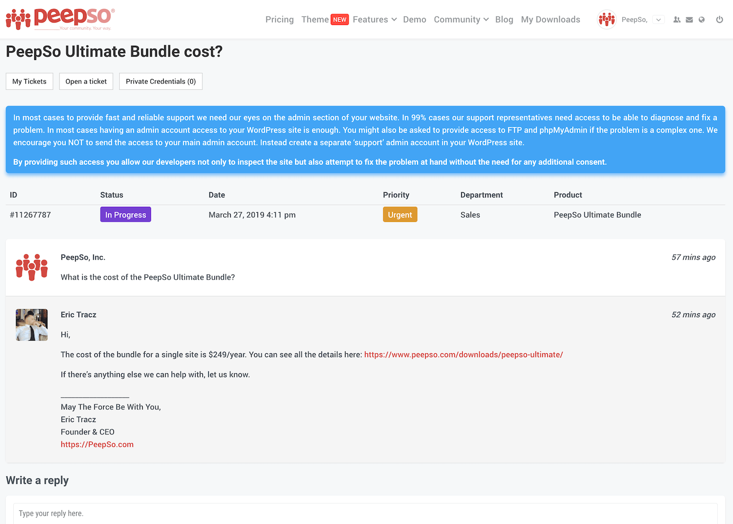 New Support System | PeepSo