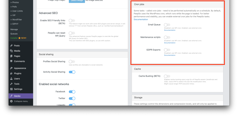 Setting Up The Cron Job | PeepSo