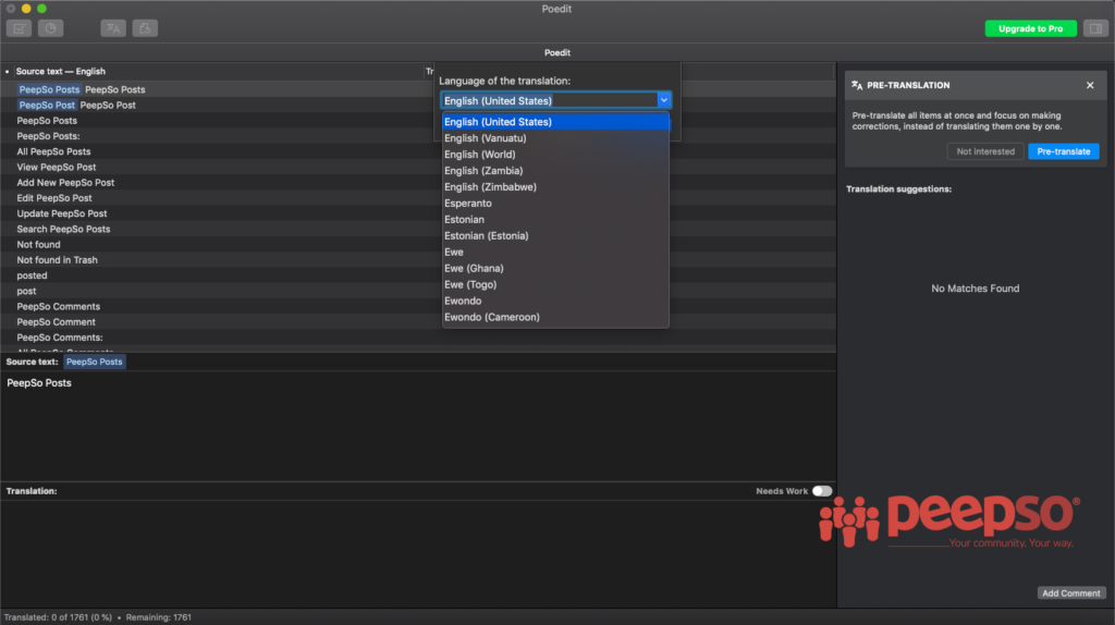 Translate PeepSo | PeepSo