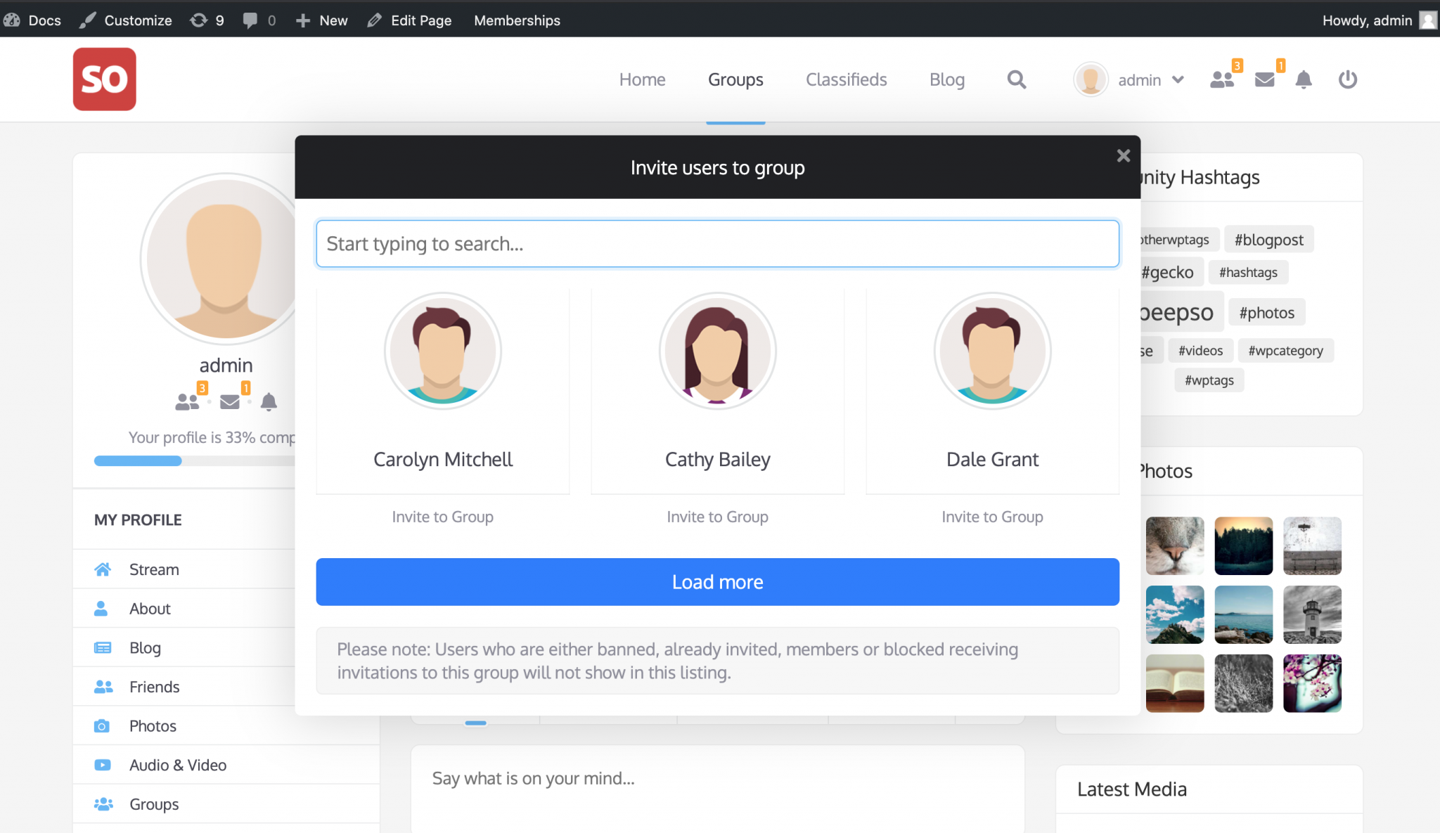 Invite Users to Groups | PeepSo