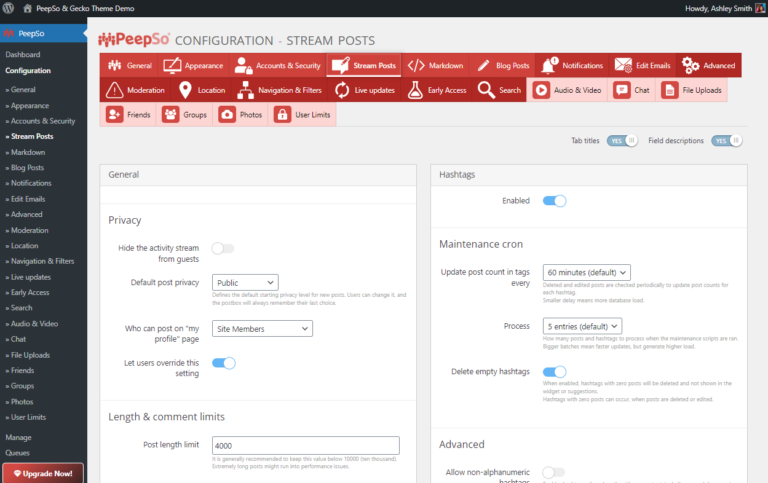 Activity Stream Configuration | PeepSo