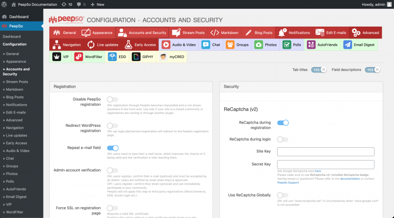 Registration Configuration | PeepSo
