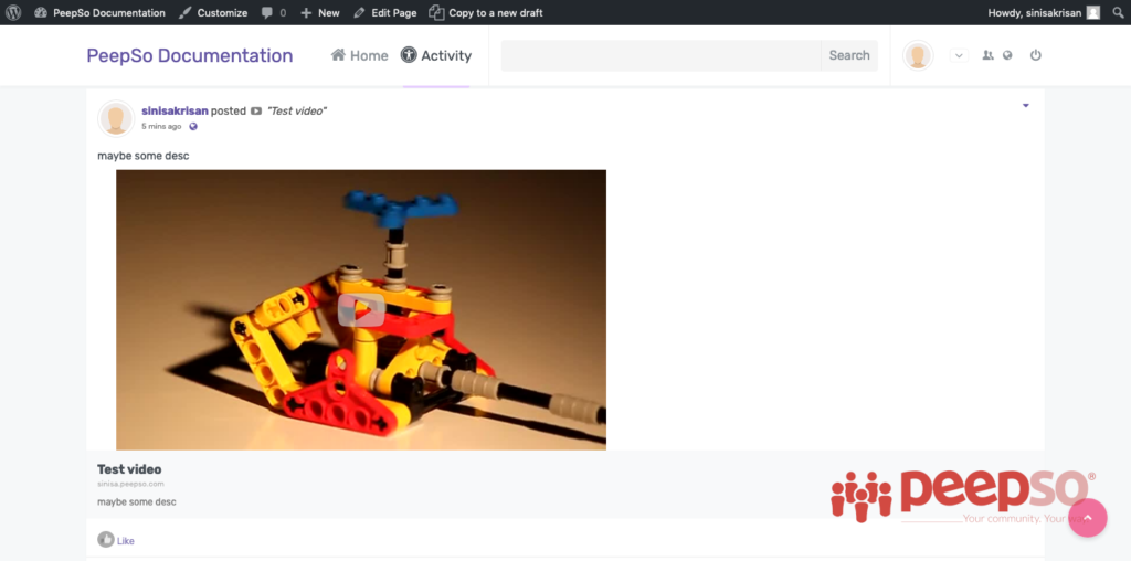 Uploading Videos | PeepSo