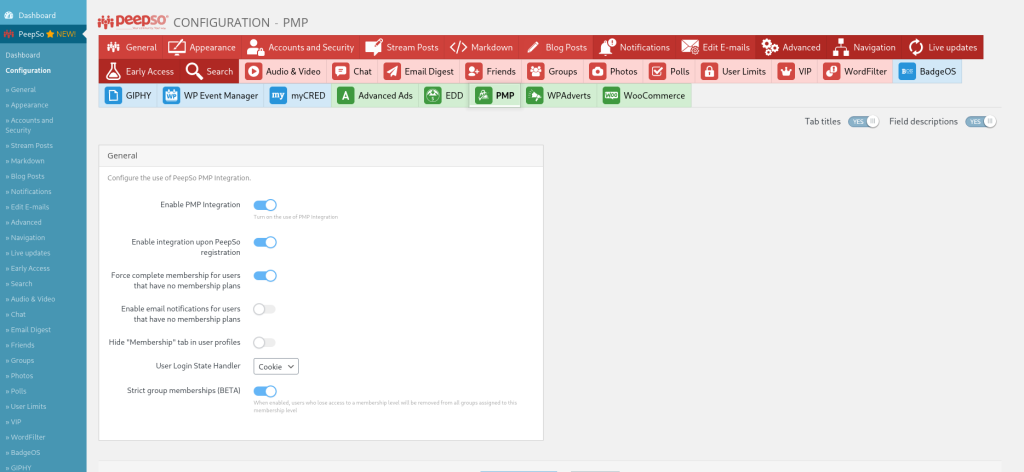 PMP Configuration | PeepSo