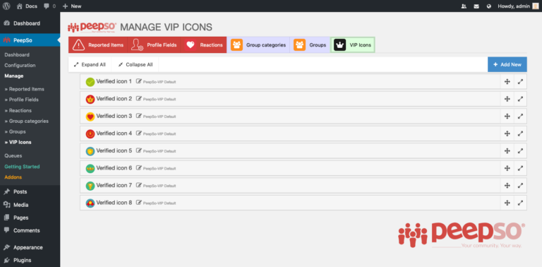 Managing VIP Icons | PeepSo