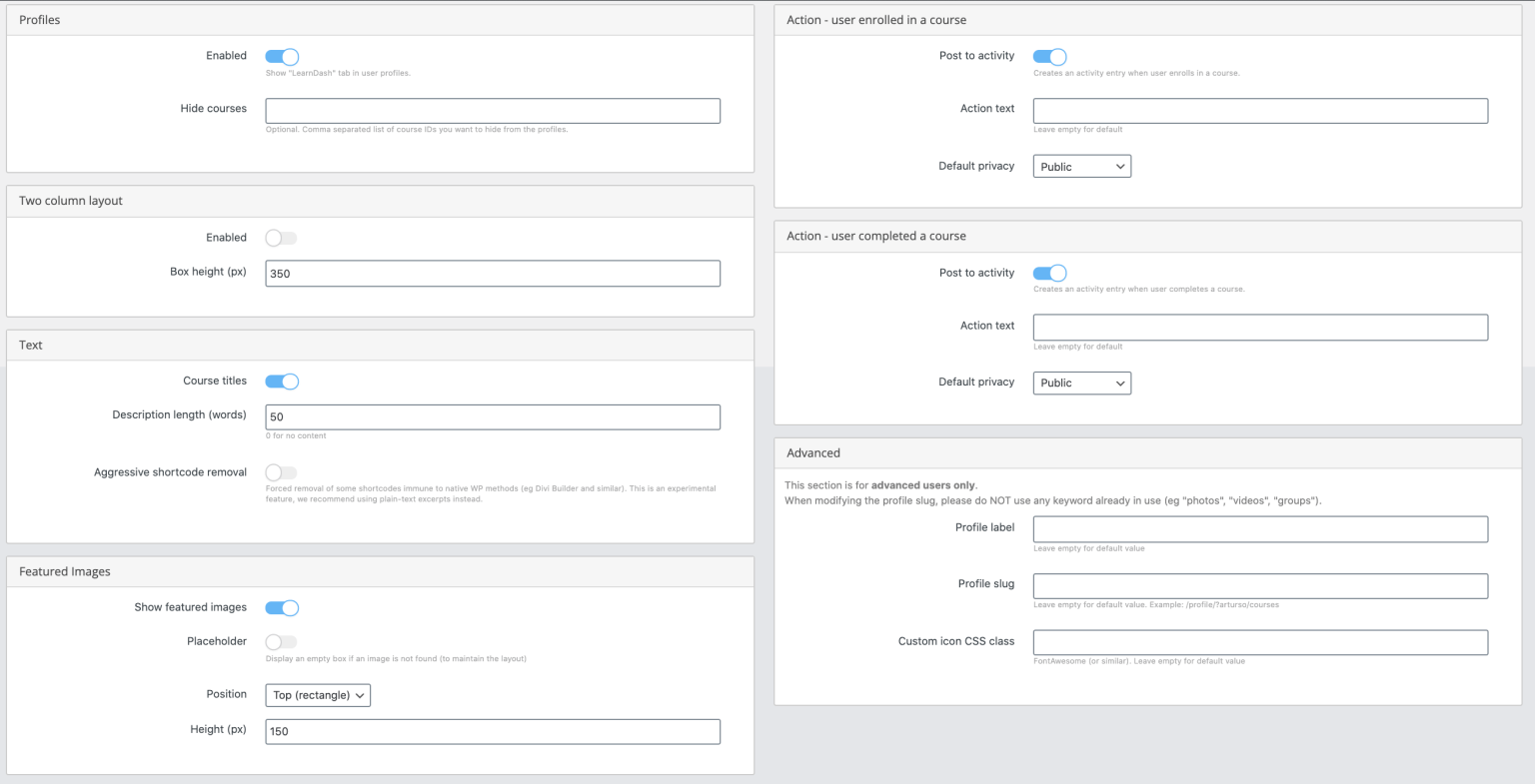 LearnDash Backend Configuration | PeepSo