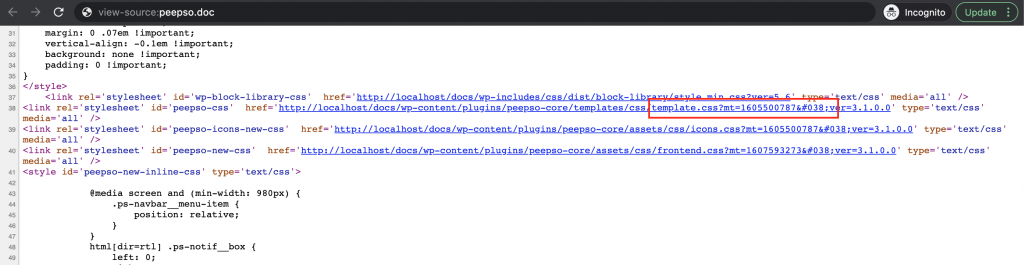 Cache busting | PeepSo