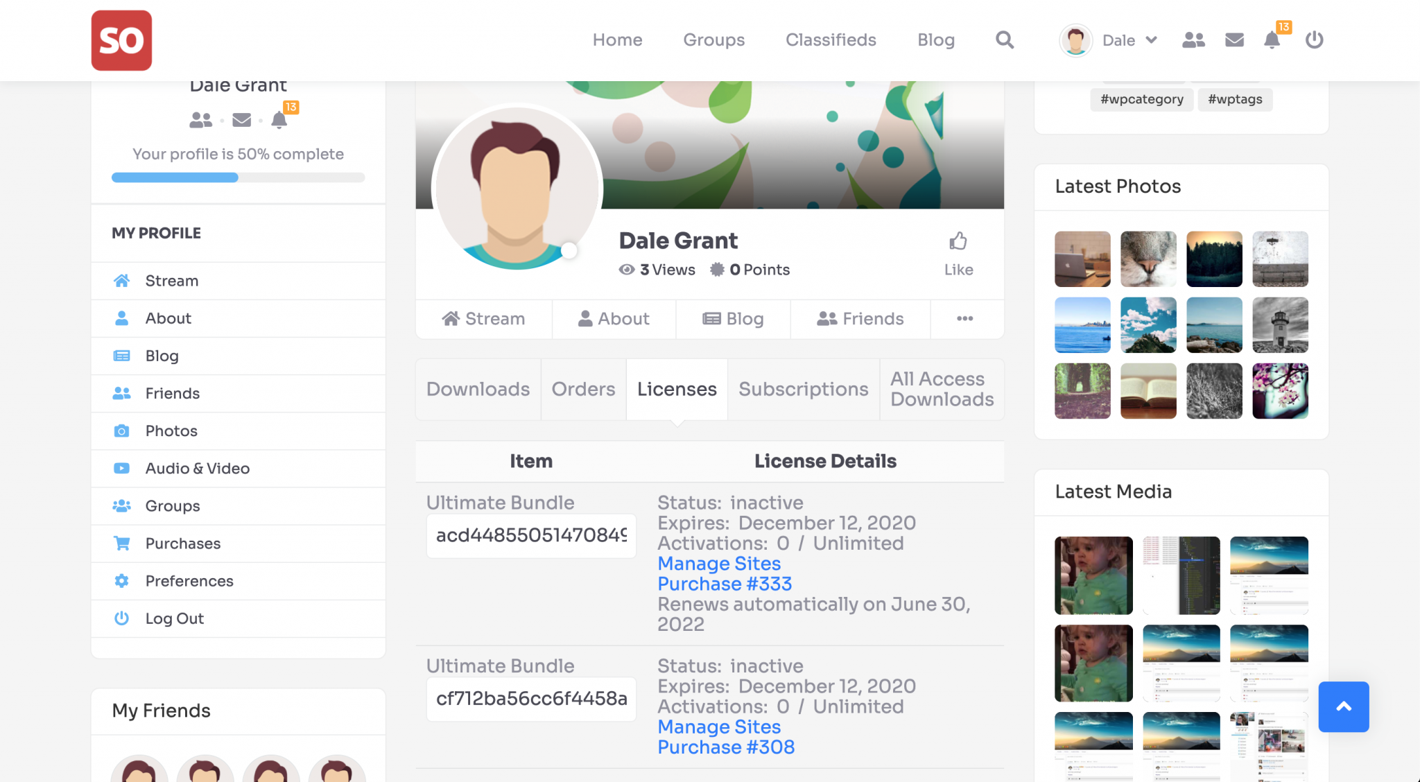 EDD Integration On Profile | PeepSo
