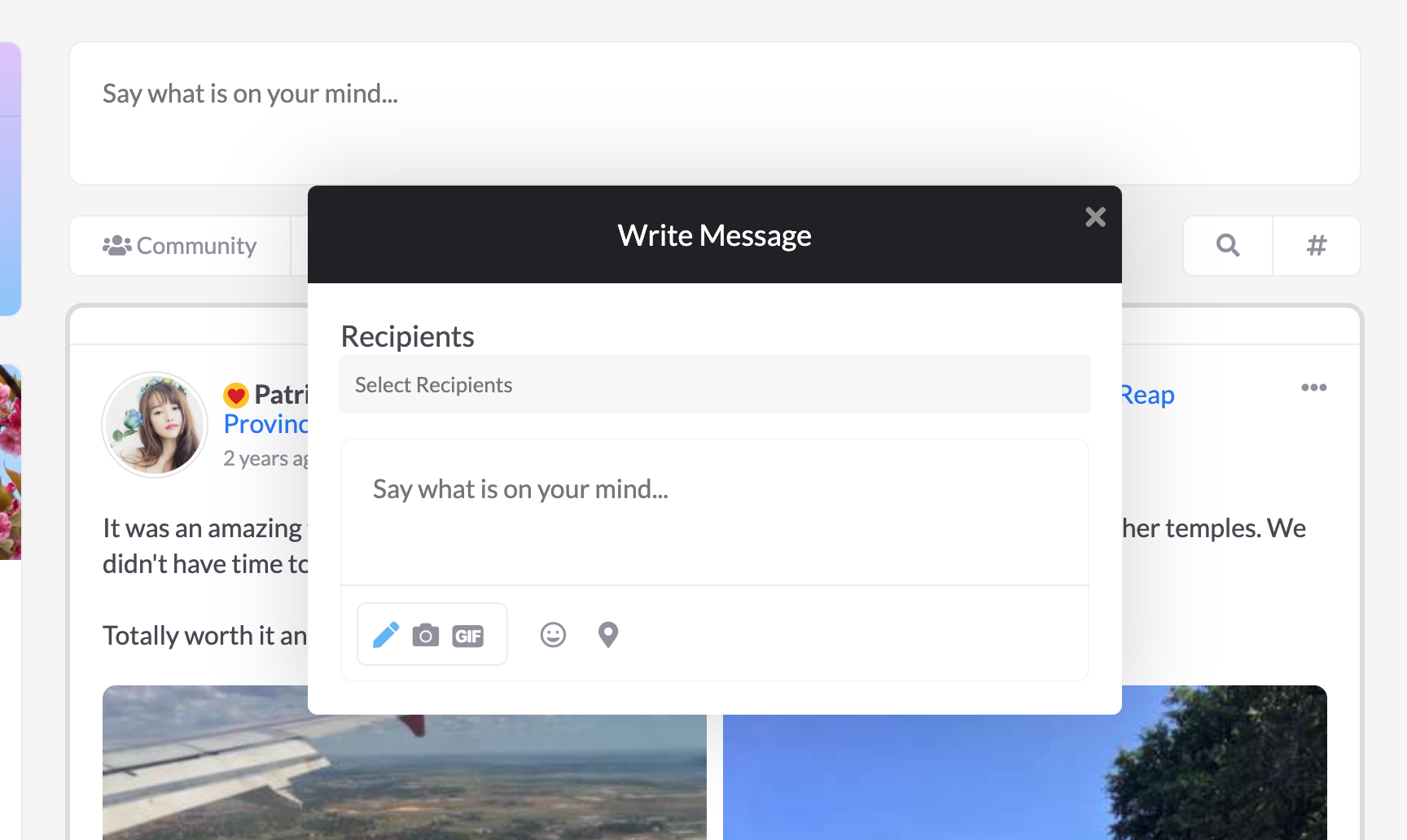 Snippet: Change Position Of New Message Popup Window | PeepSo