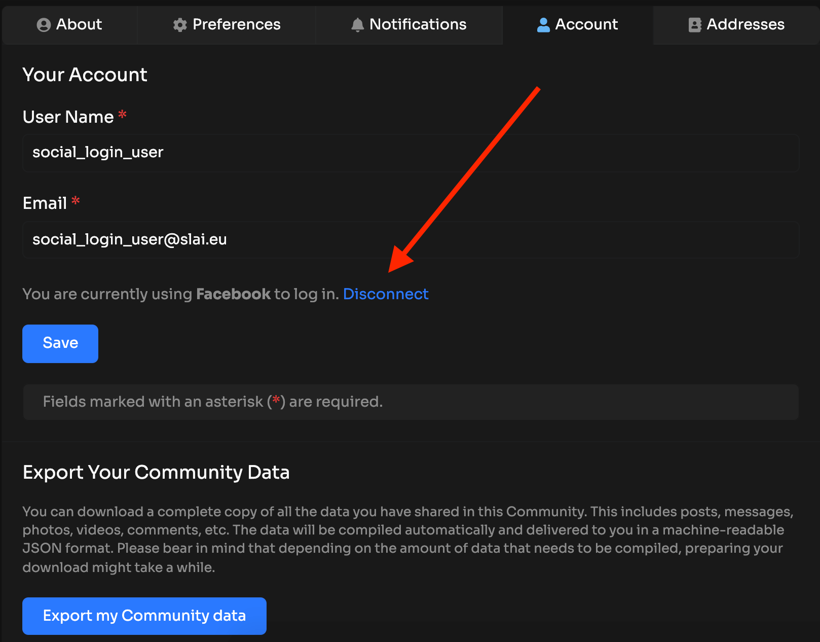 Disconnect From Social Network Account | PeepSo