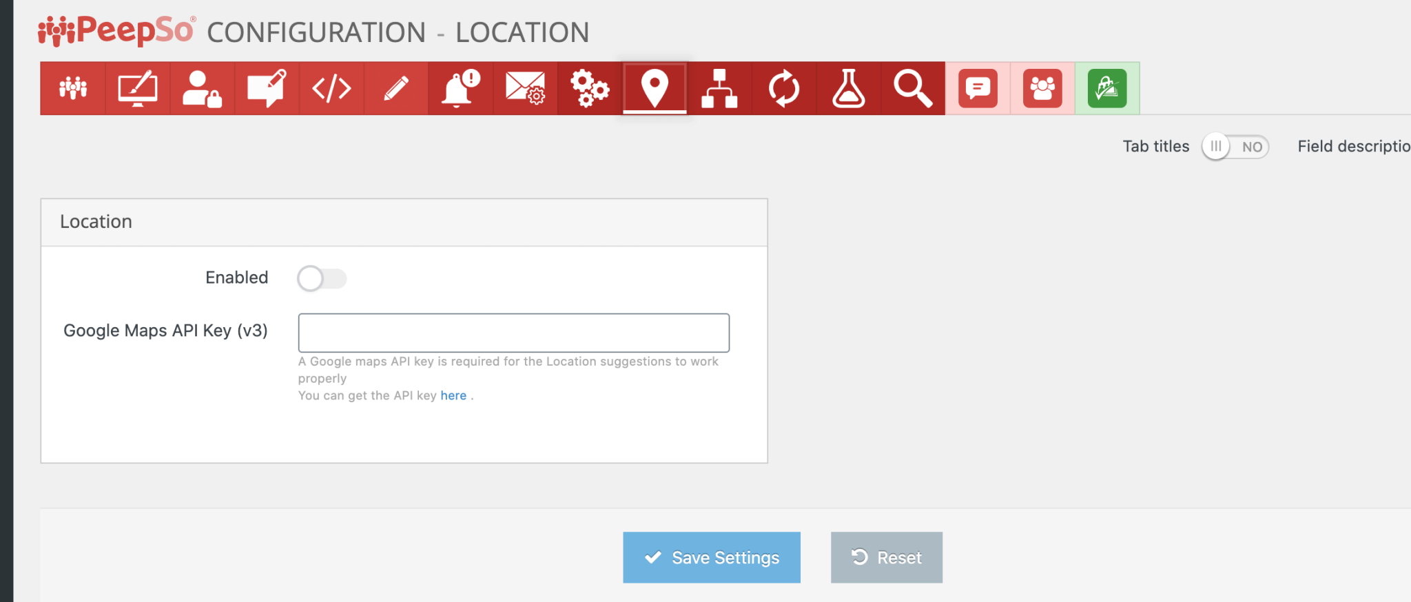 Location Settings | PeepSo