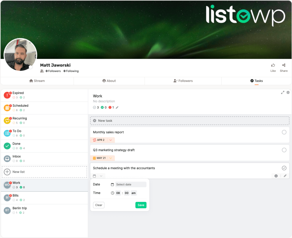 Introducing ListoWP: a To-Do List and Reminders plugin for WordPress | PeepSo