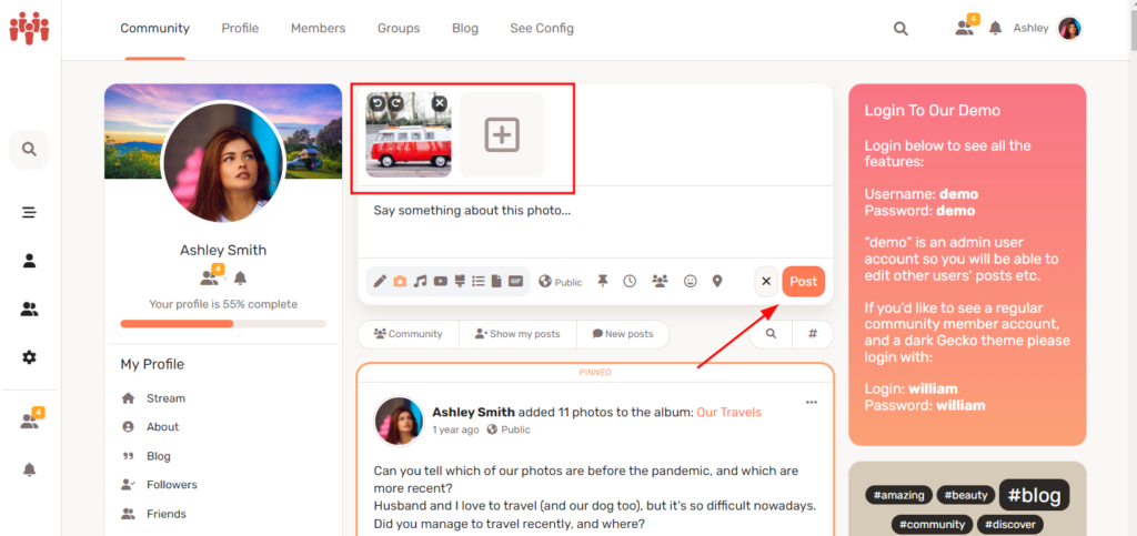 Photos in Post | PeepSo