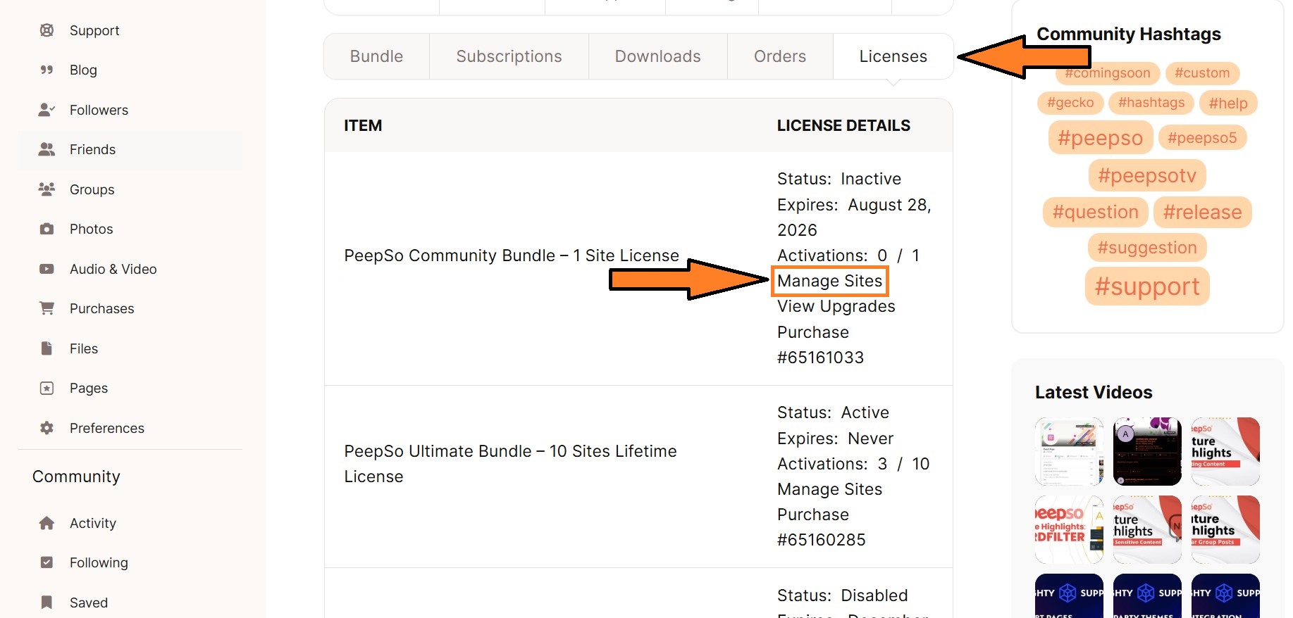 License Management | PeepSo